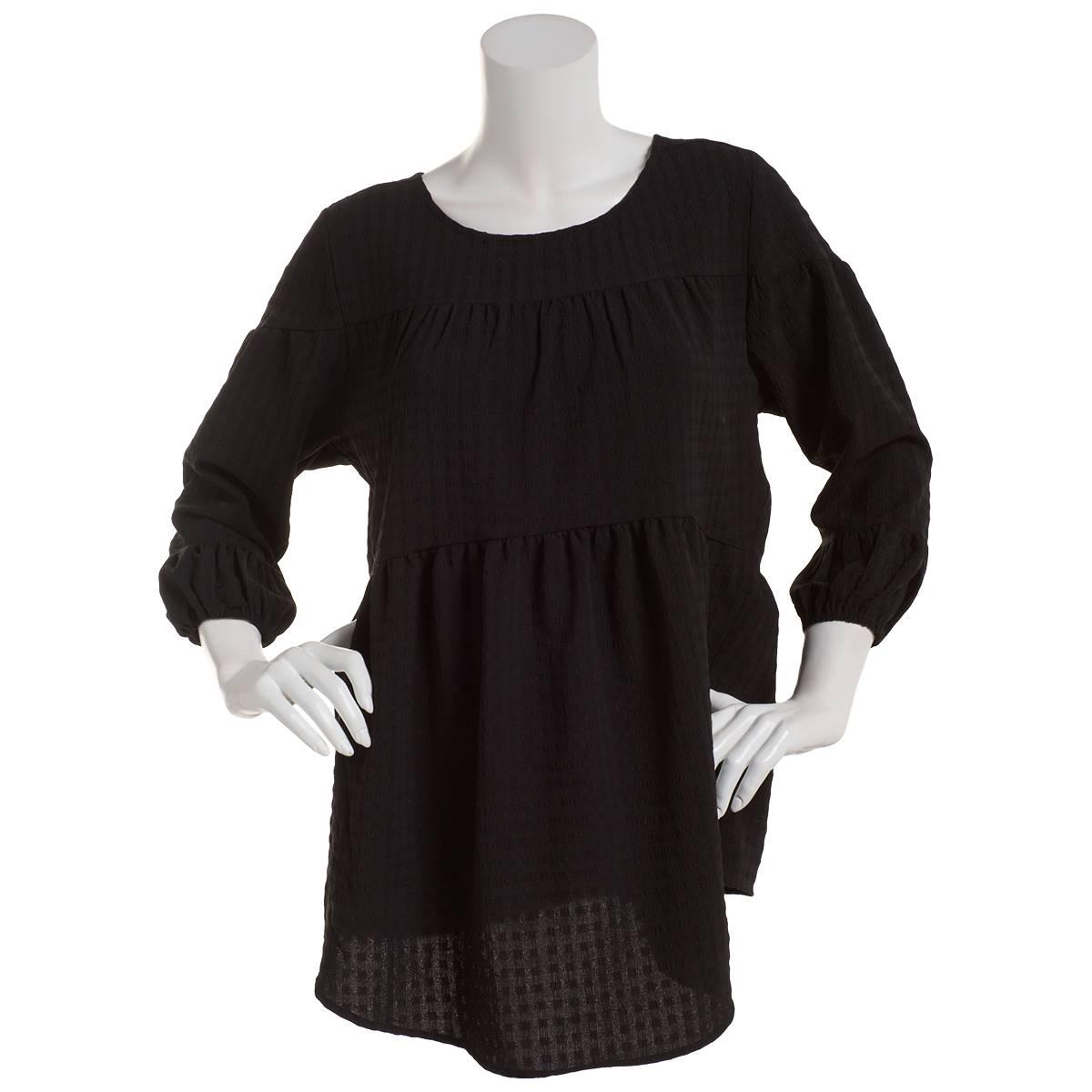 Click here for Womens Fair Hope 3/4 Sleeve Solid Tiered Blouse prices