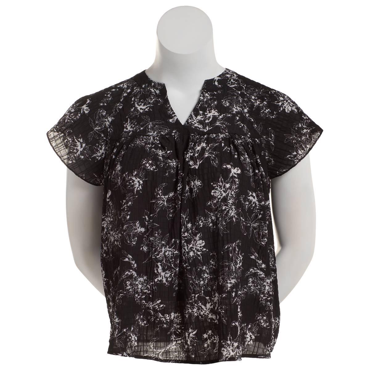 Click here for Womens Fair Hope Cap Sleeve Abstract Blouse prices