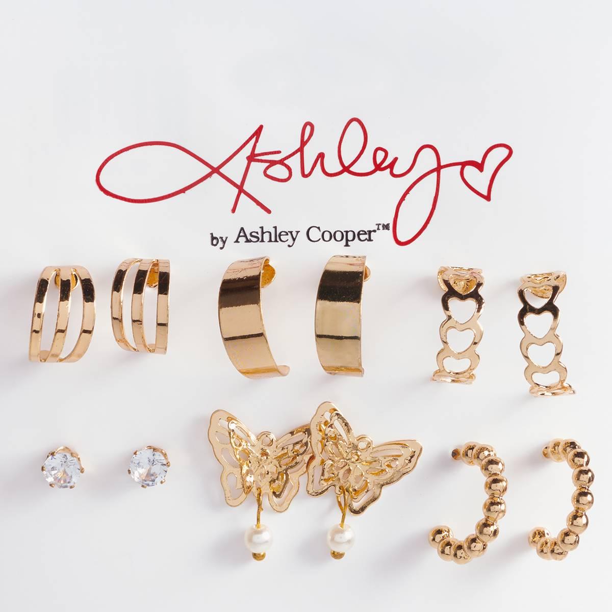 Click here for Ashley 6pr. Gold-Tone Hoop & Butterfly Stud Earrin... prices