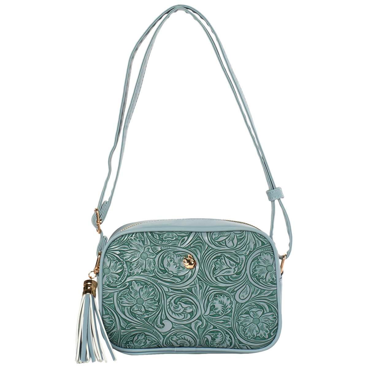 Click here for Gloria Vanderbilt Tooled Camera Bag prices