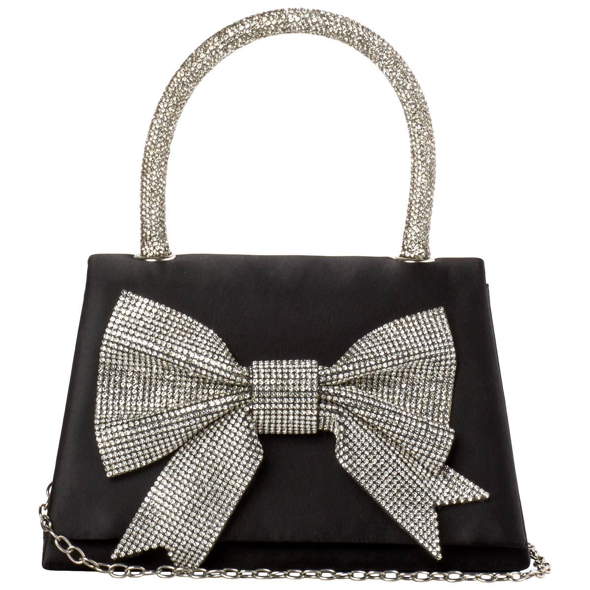 Click here for Sasha Satin Rhinestone Box Bag with Chain prices