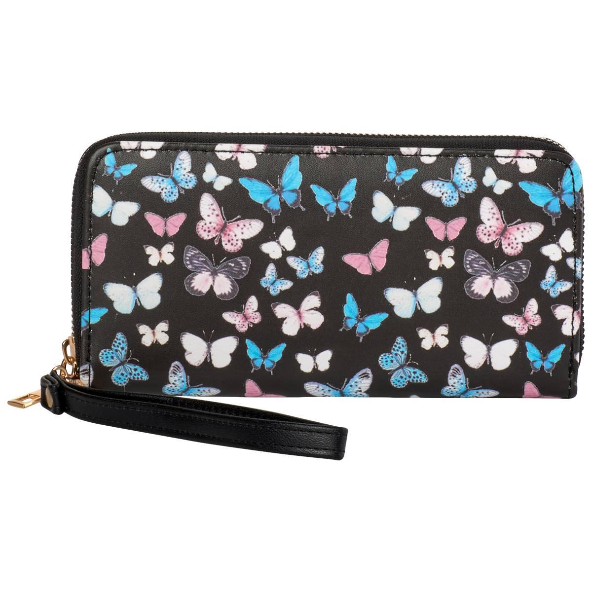 Click here for Sasha Stripe Butterfly Large Zip-Around Wristlet prices