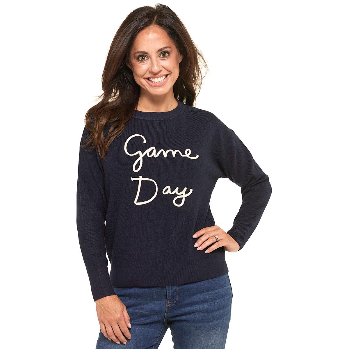 Click here for Womens Rio & Rian Long Sleeve Crew Neck Game Day S... prices