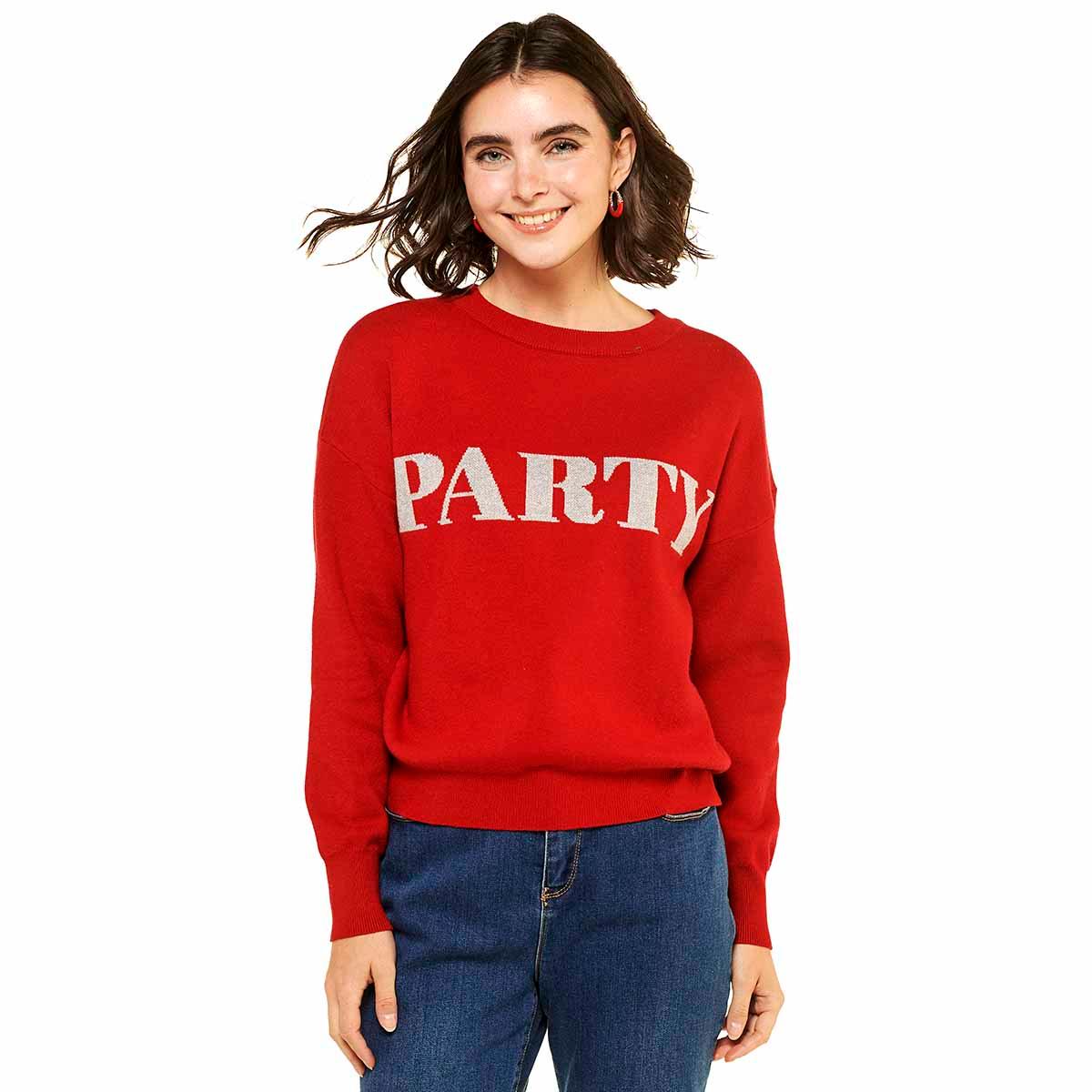 Click here for Petite Rio & Rian Long Sleeve Crew Neck Party Swea... prices