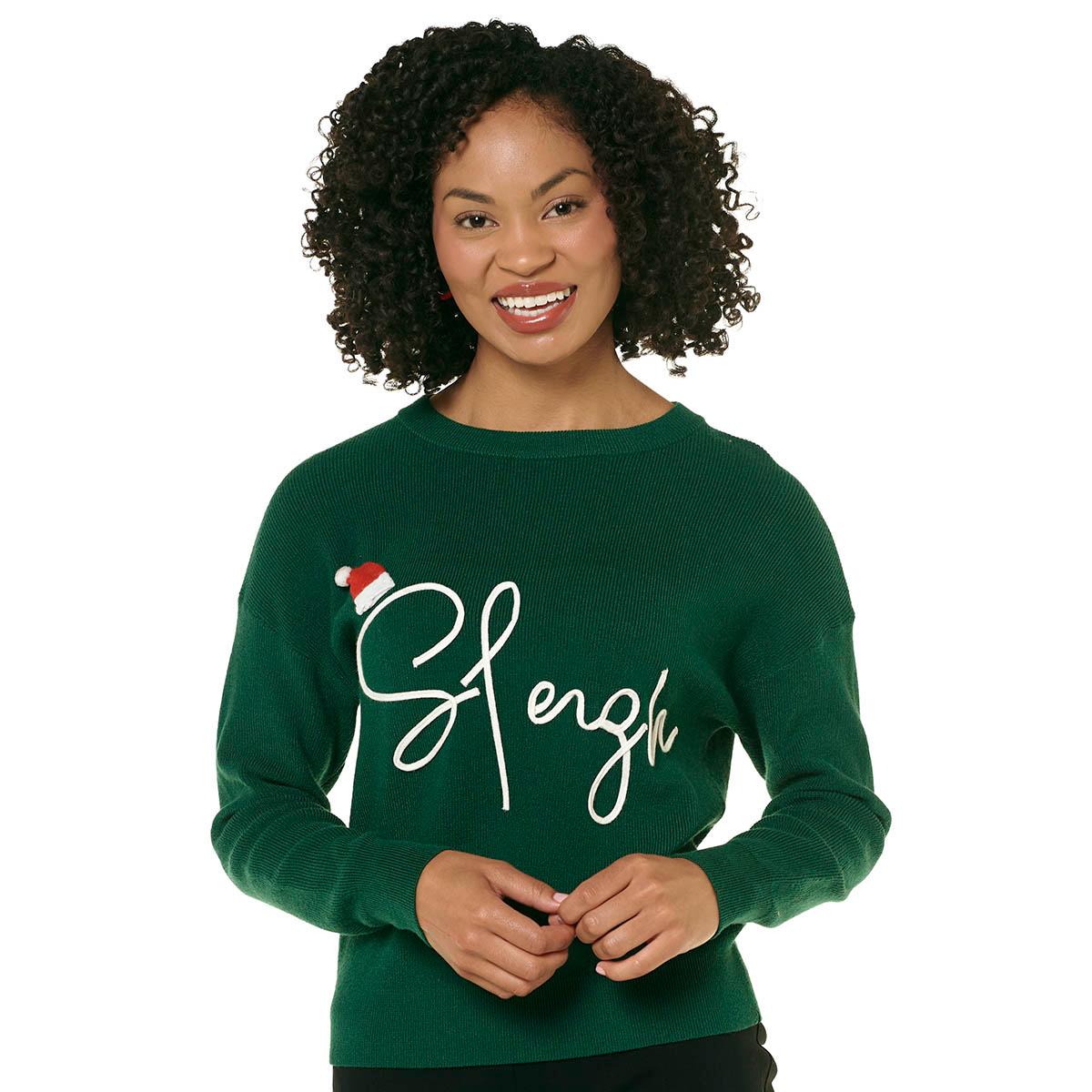 Click here for Petite Rio & Rian Long Sleeve Crew Neck Sleigh Swe... prices