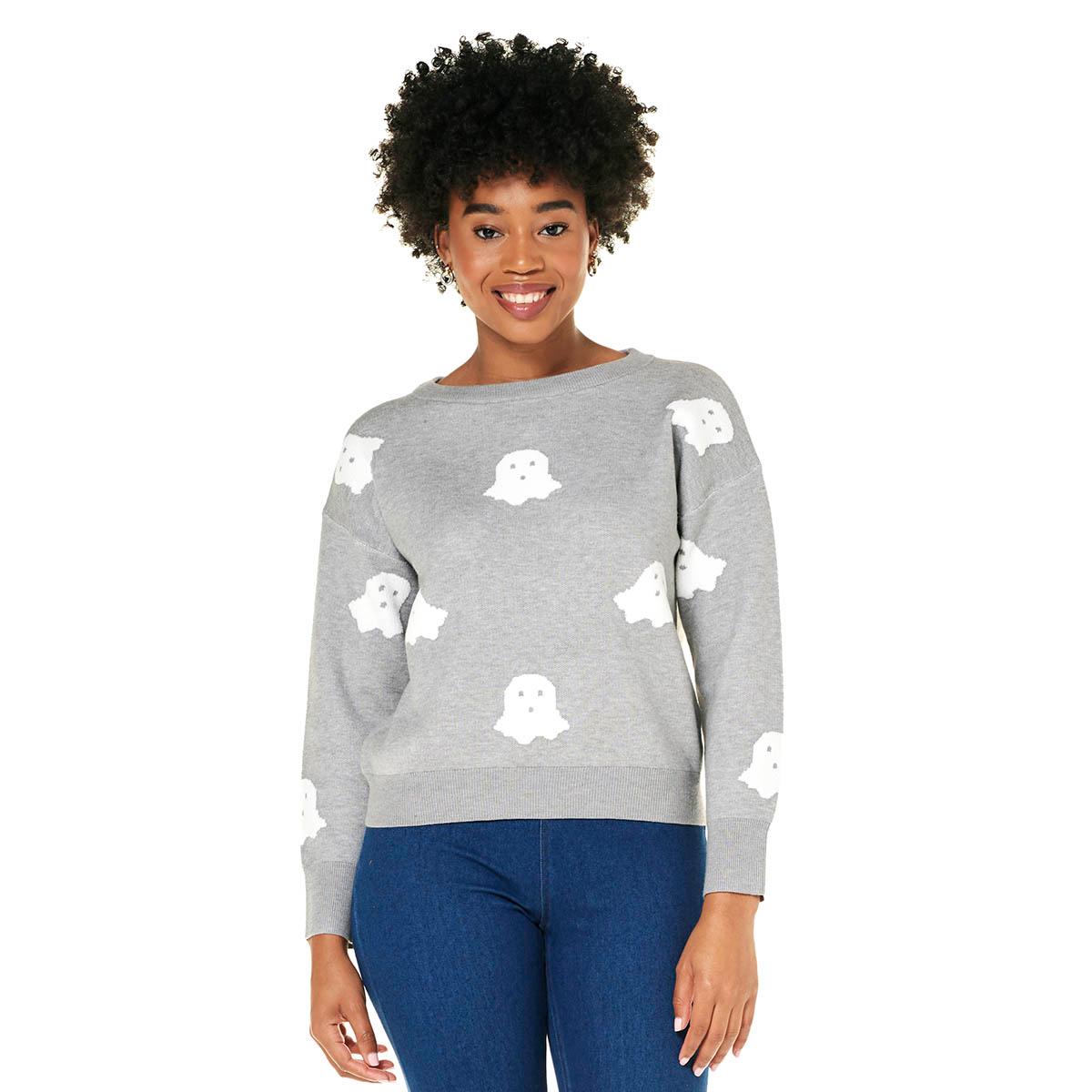 Click here for Womens Rio & Rian Long Sleeve Crew Neck Ghost Swea... prices