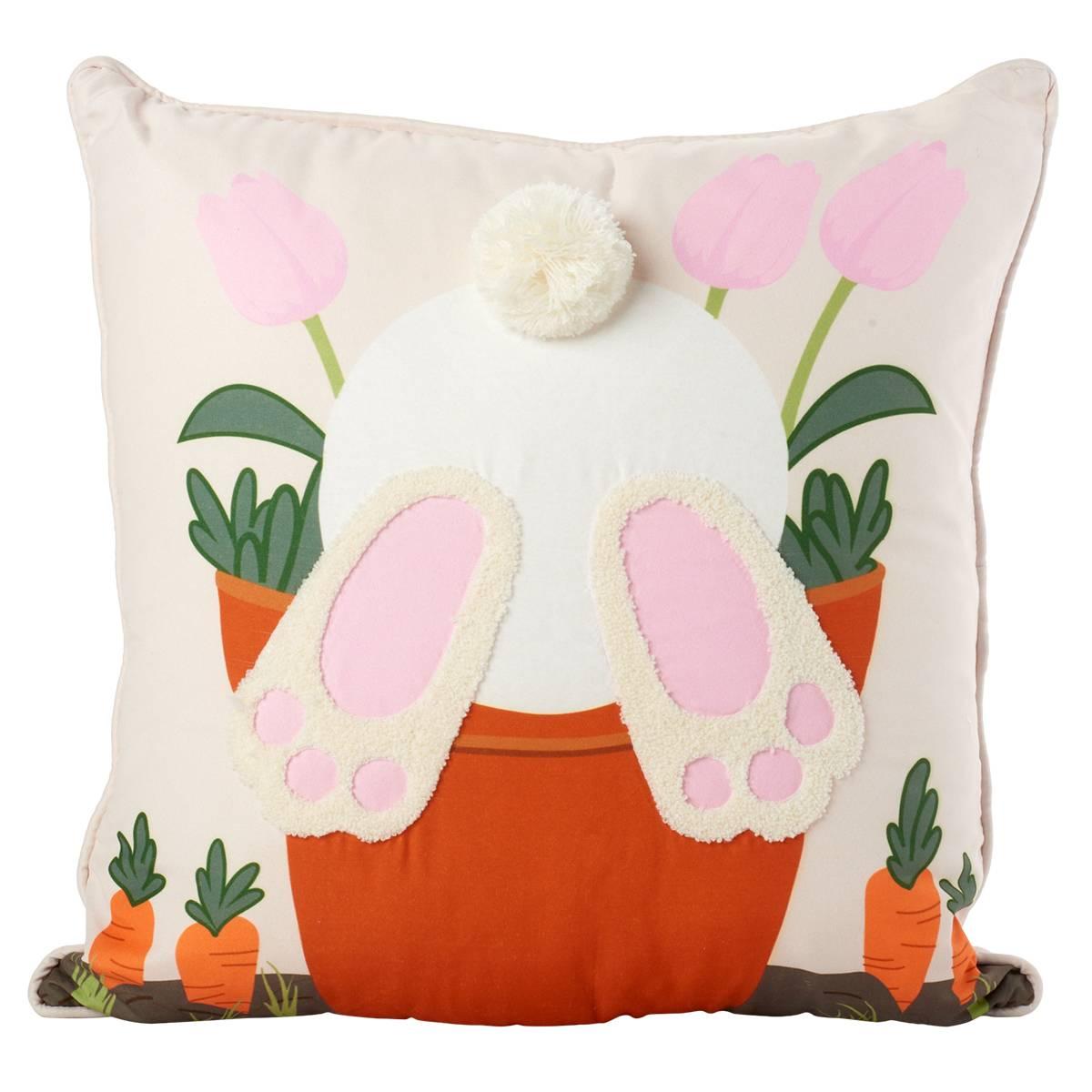 Click here for Bunny Butt Flower Pot Decorative Pillow - 18x18 prices