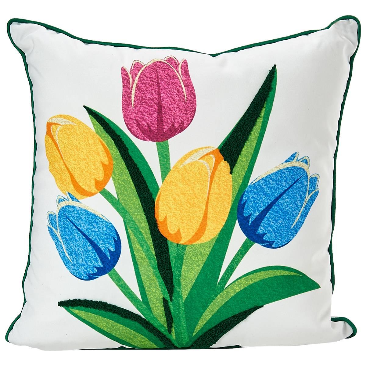 Click here for Multi Tulips Decorative Pillow - 18x18 prices
