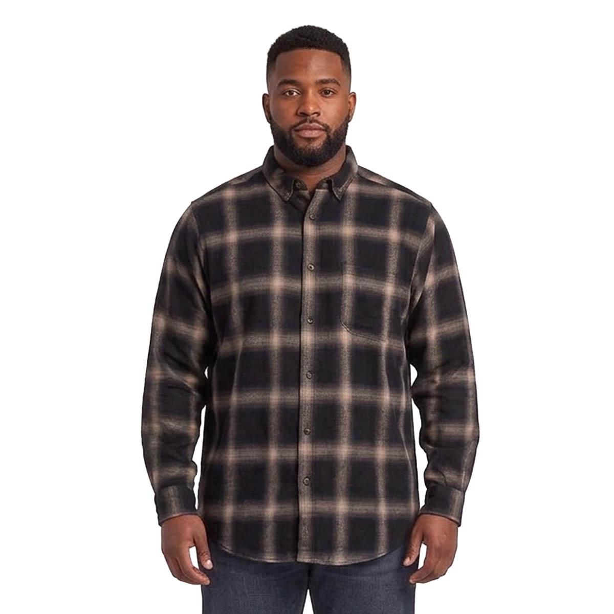 Click here for Mens Big & Tall Mountain Ridge Flannel Shirt - Bla... prices
