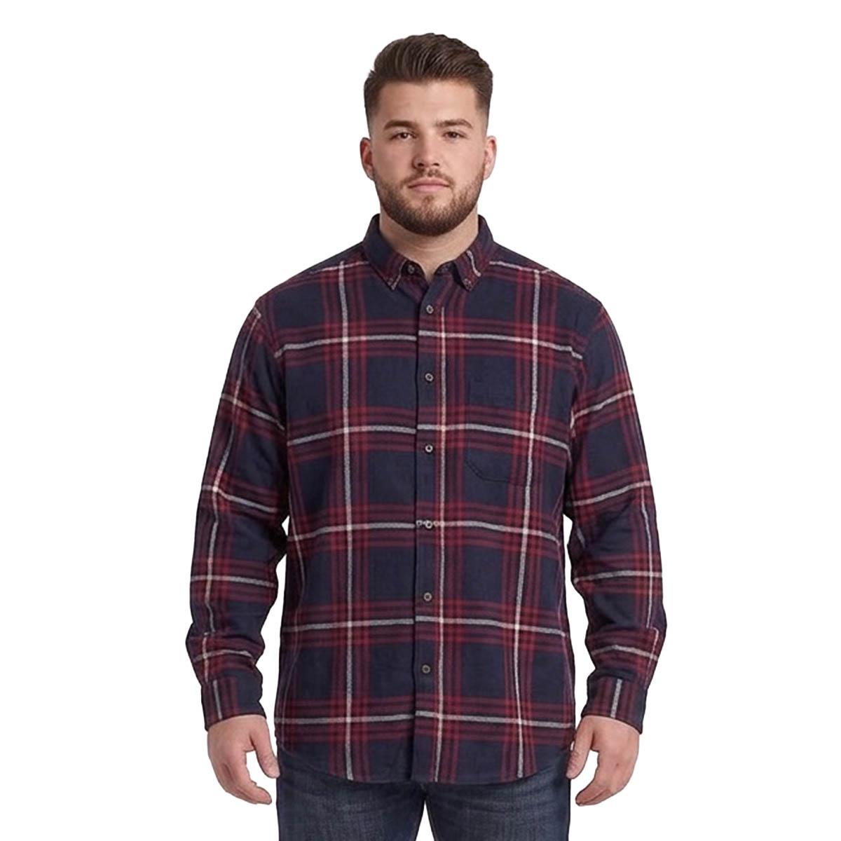 Click here for Mens Big & Tall Mountain Ridge Flannel Shirt - Nav... prices