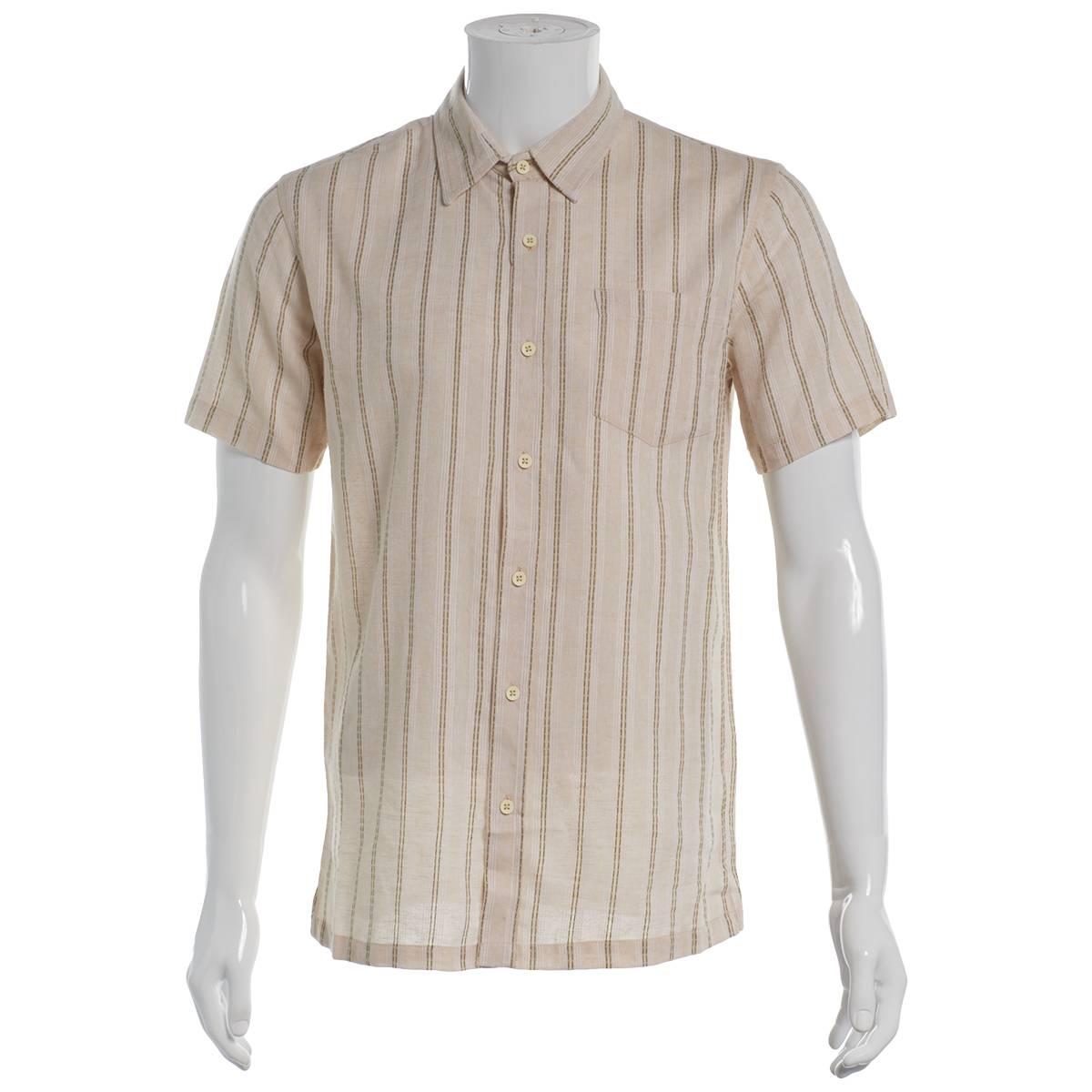 Click here for Mens Visitor Textured Cotton Button Down Shirt - N... prices