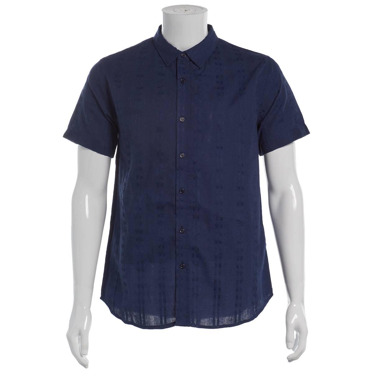 Click here for Mens Visitor Textured Cotton Button Down Shirt - N... prices