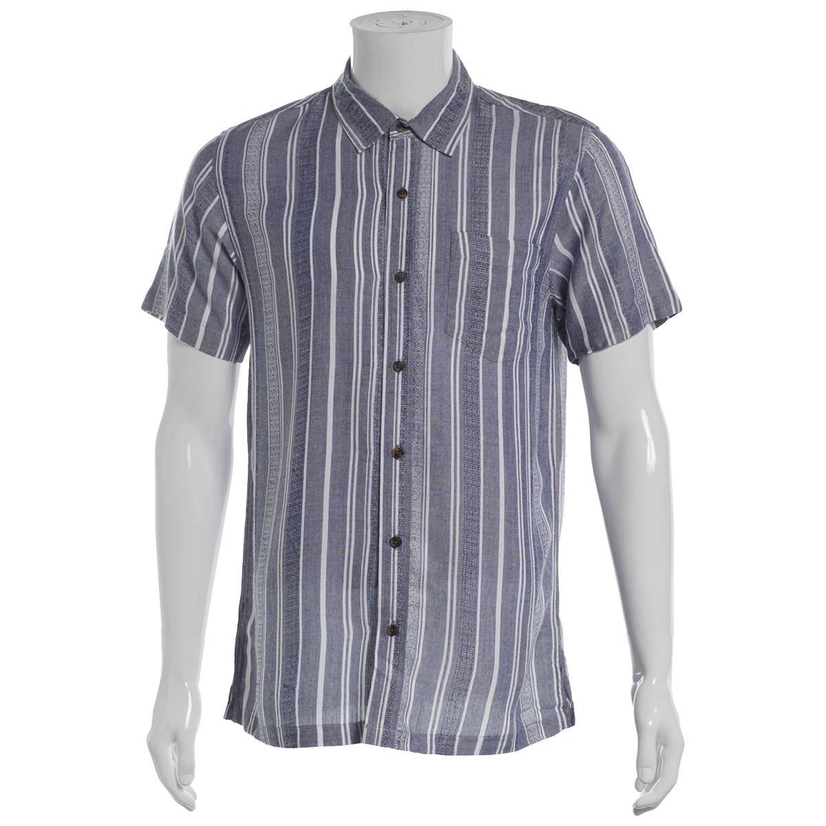 Click here for Mens Natural Blue by Visitor Vertical Stripe Butto... prices