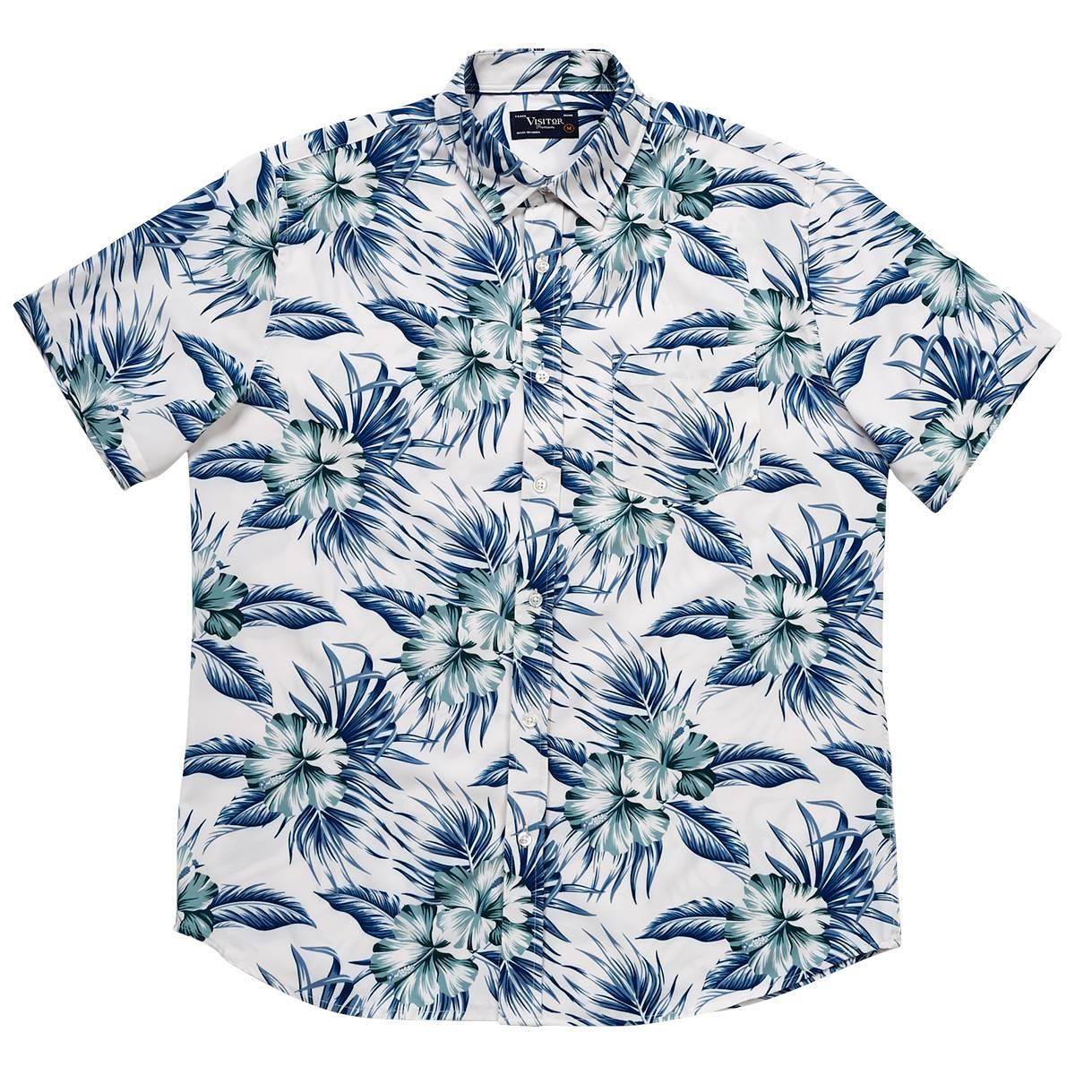Click here for Mens Visitor Large Flower Stretch Button Down Shir... prices