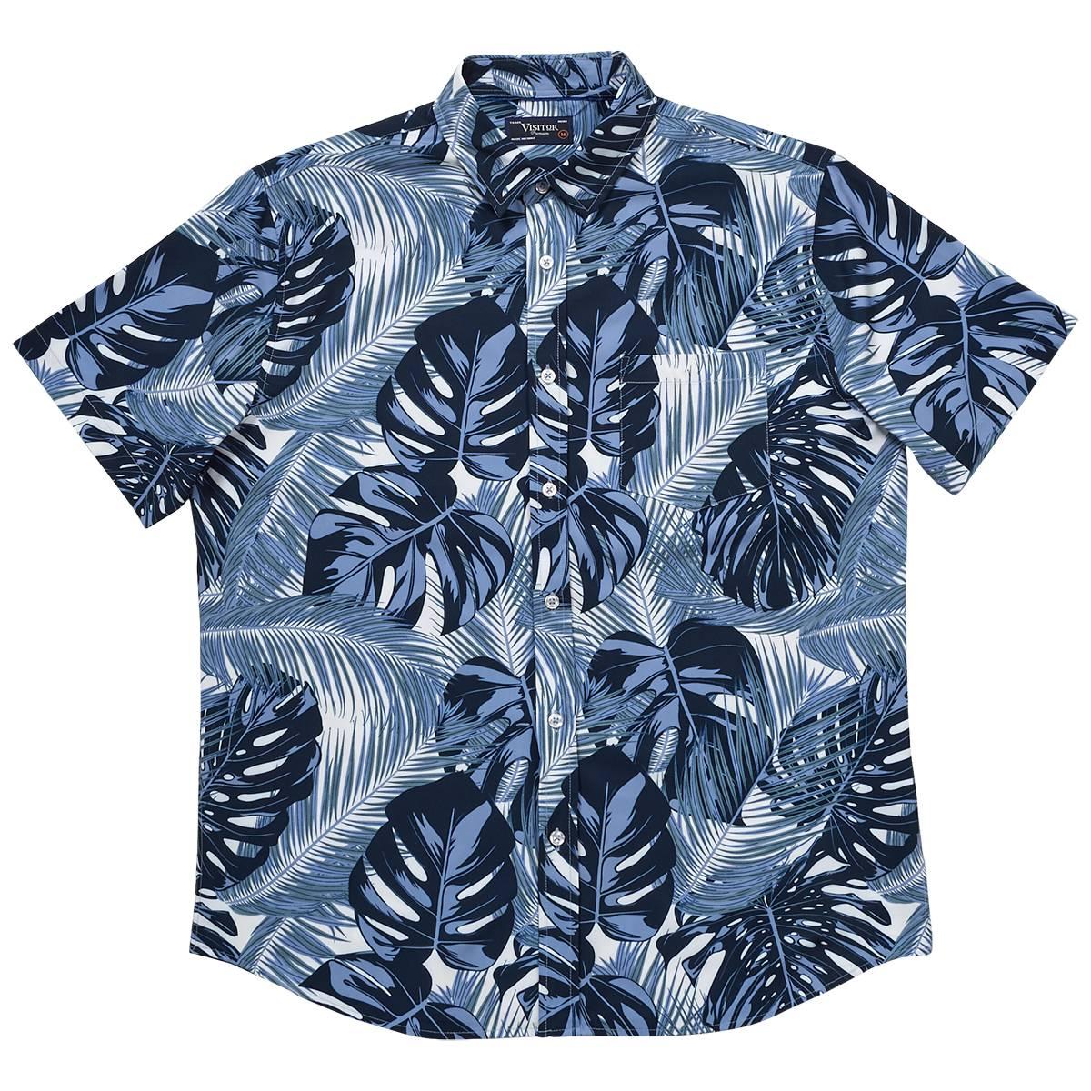 Click here for Mens Visitor Blue Fern Button Down Shirt - White/S... prices