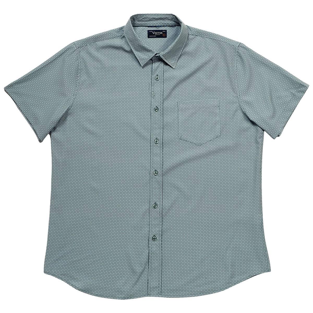 Click here for Mens Visitor Geometric Neat Short Sleeve Button Do... prices