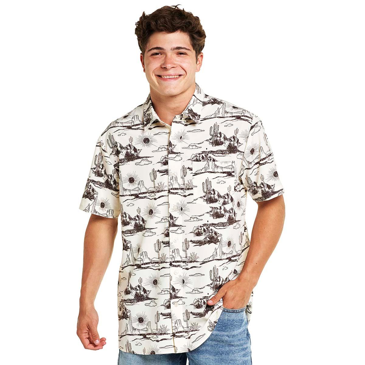 Young Mens VSTR Short Sleeve Desert Button Down Shirt