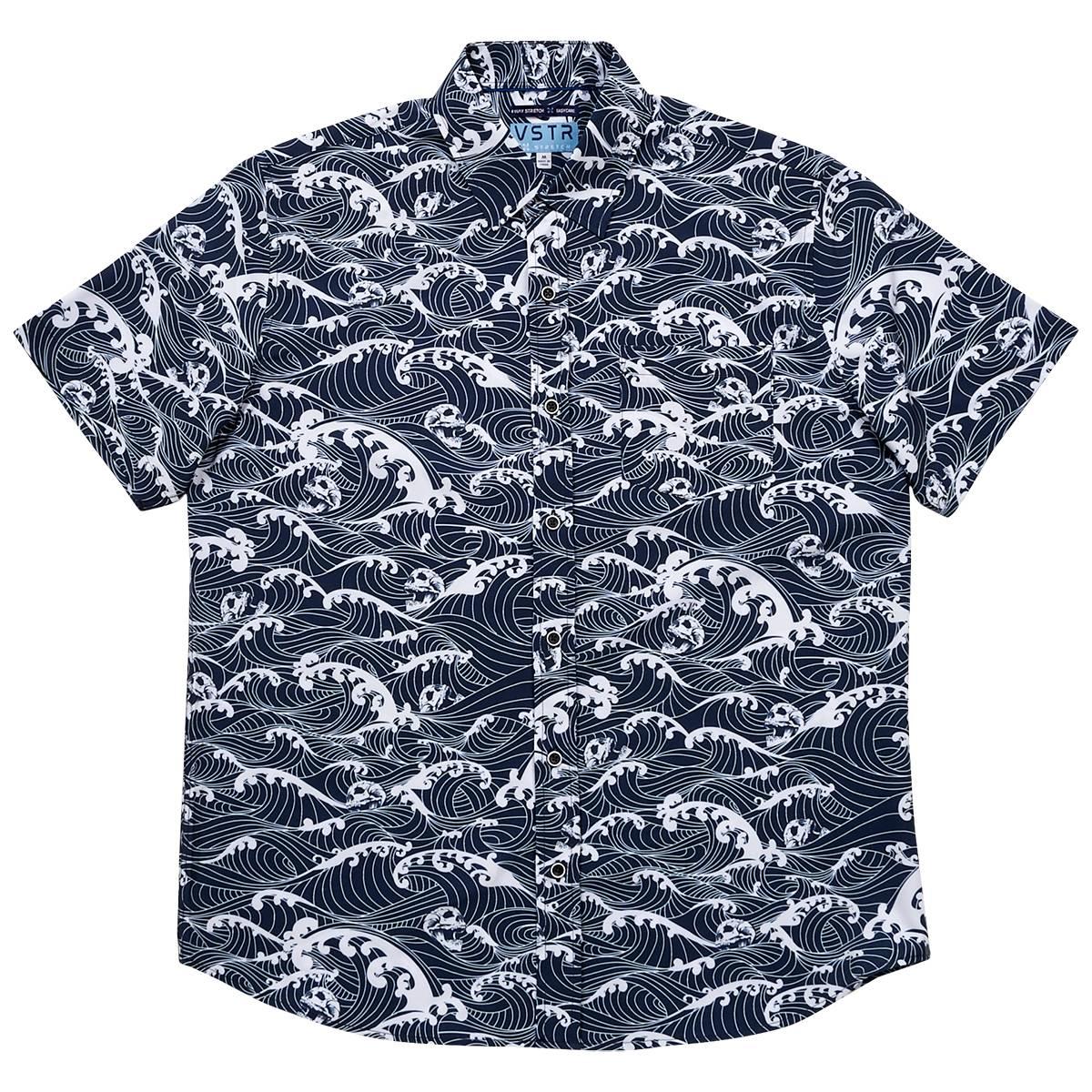 Click here for Young Mens VSTR Skull Waves Stretch Button Down Sh... prices