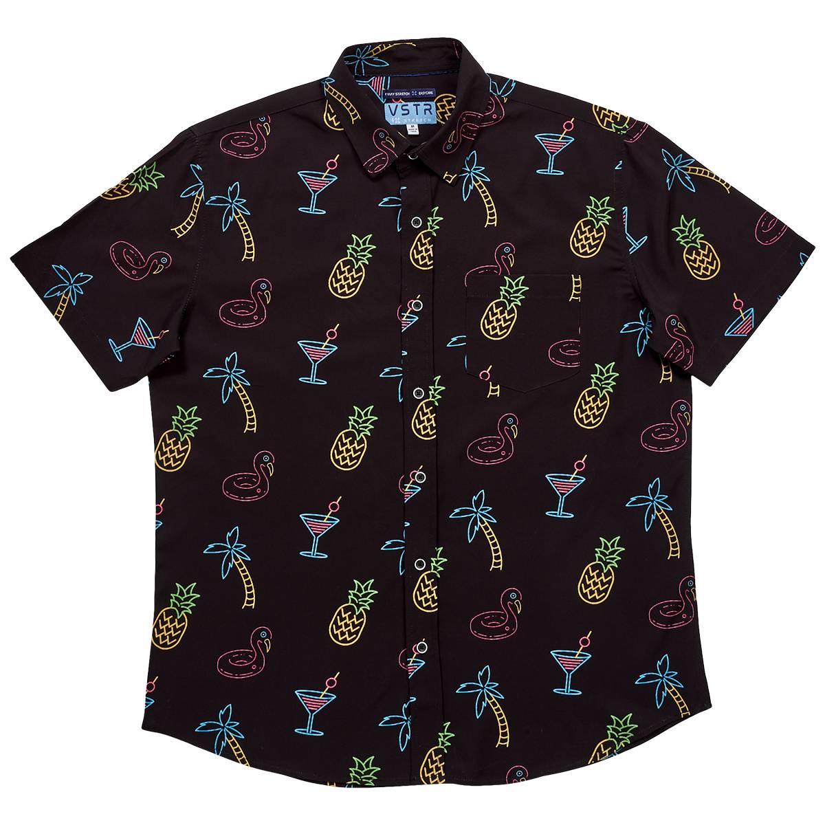 Click here for Young Mens VSTR Neon Beach Fun Button Down Shirt -... prices