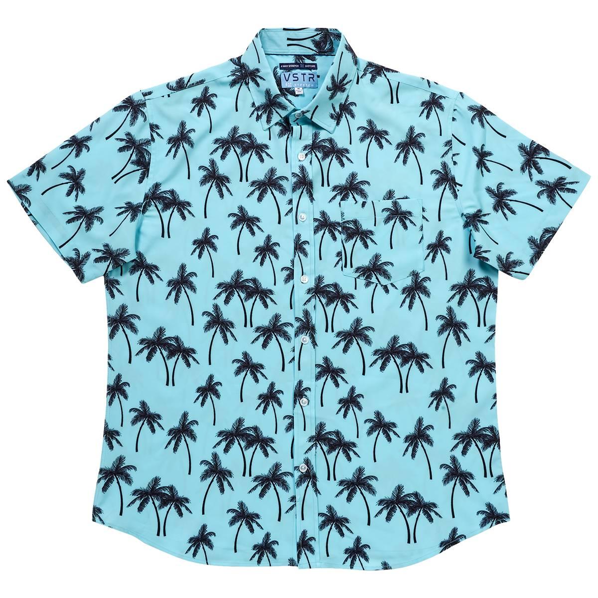 Click here for Young Mens VSTR Palm Trees Stretch Button Down Shi... prices