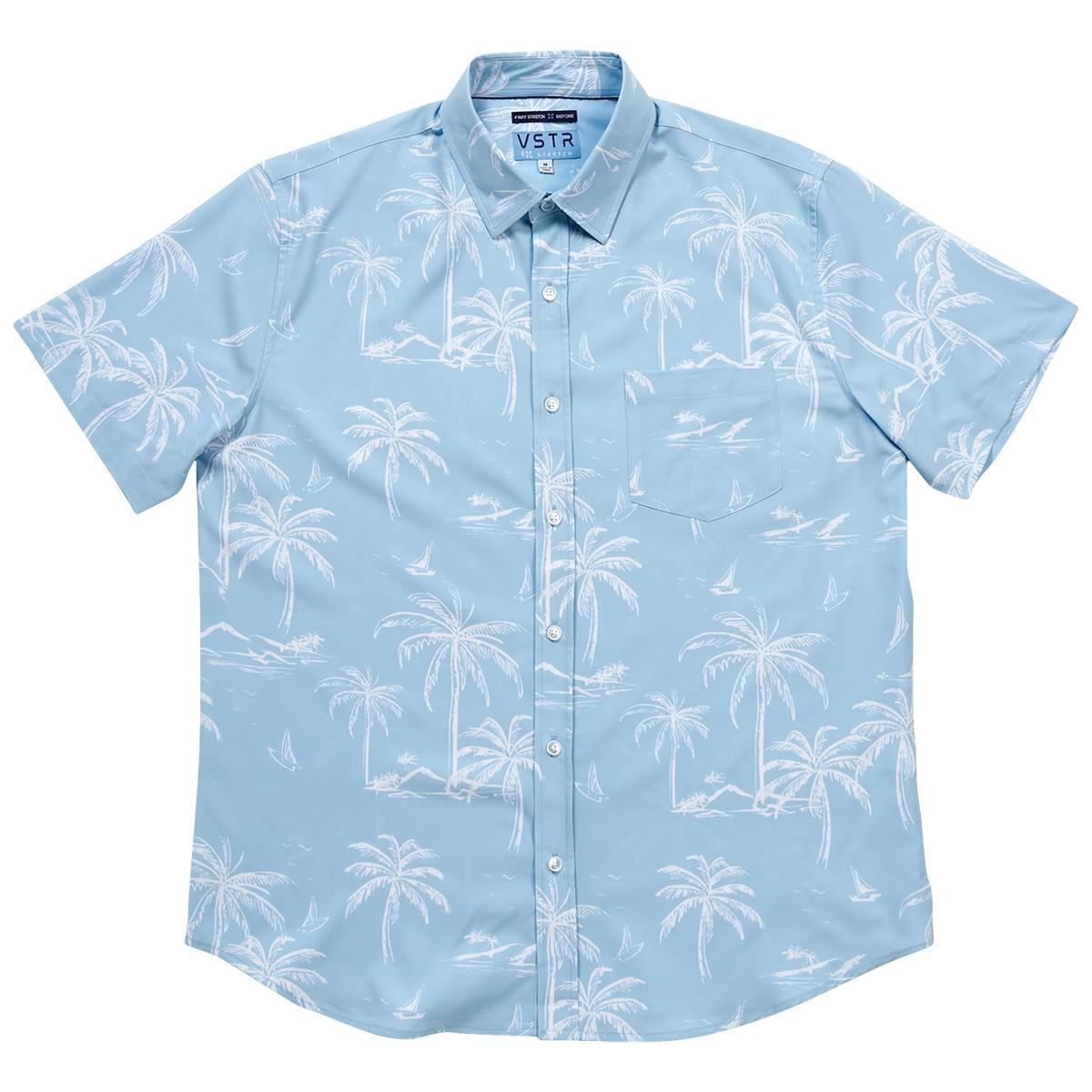 Click here for Young Mens VSTR Palm Trees Stretch Button Down Shi... prices