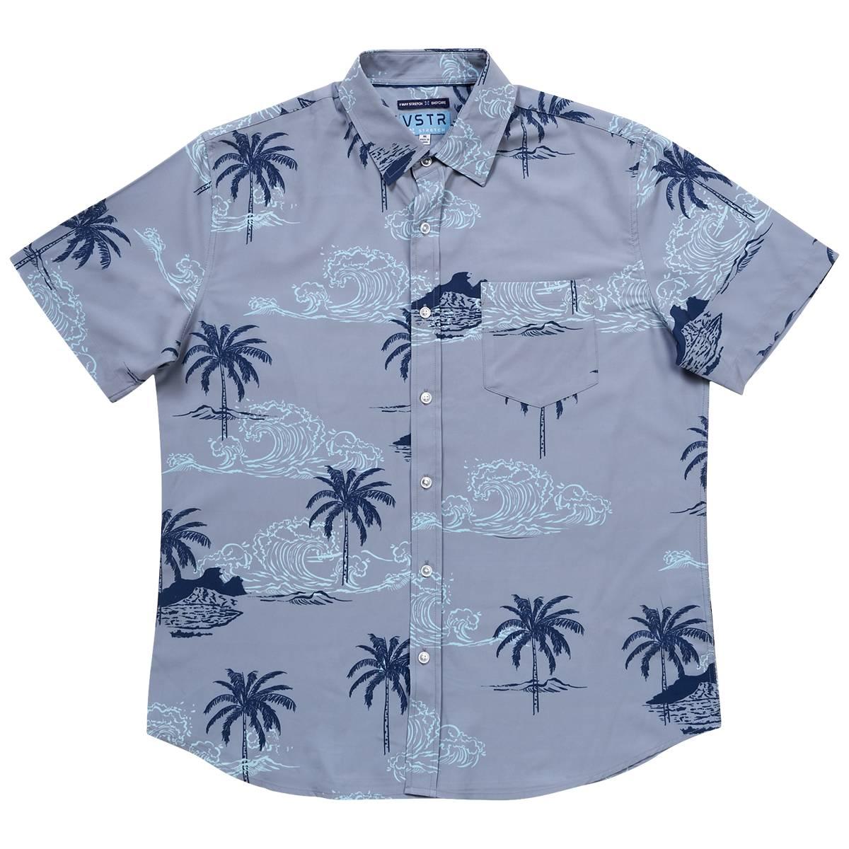 Click here for Young Mens VSTR Waves & Palms Stretch Button Down... prices