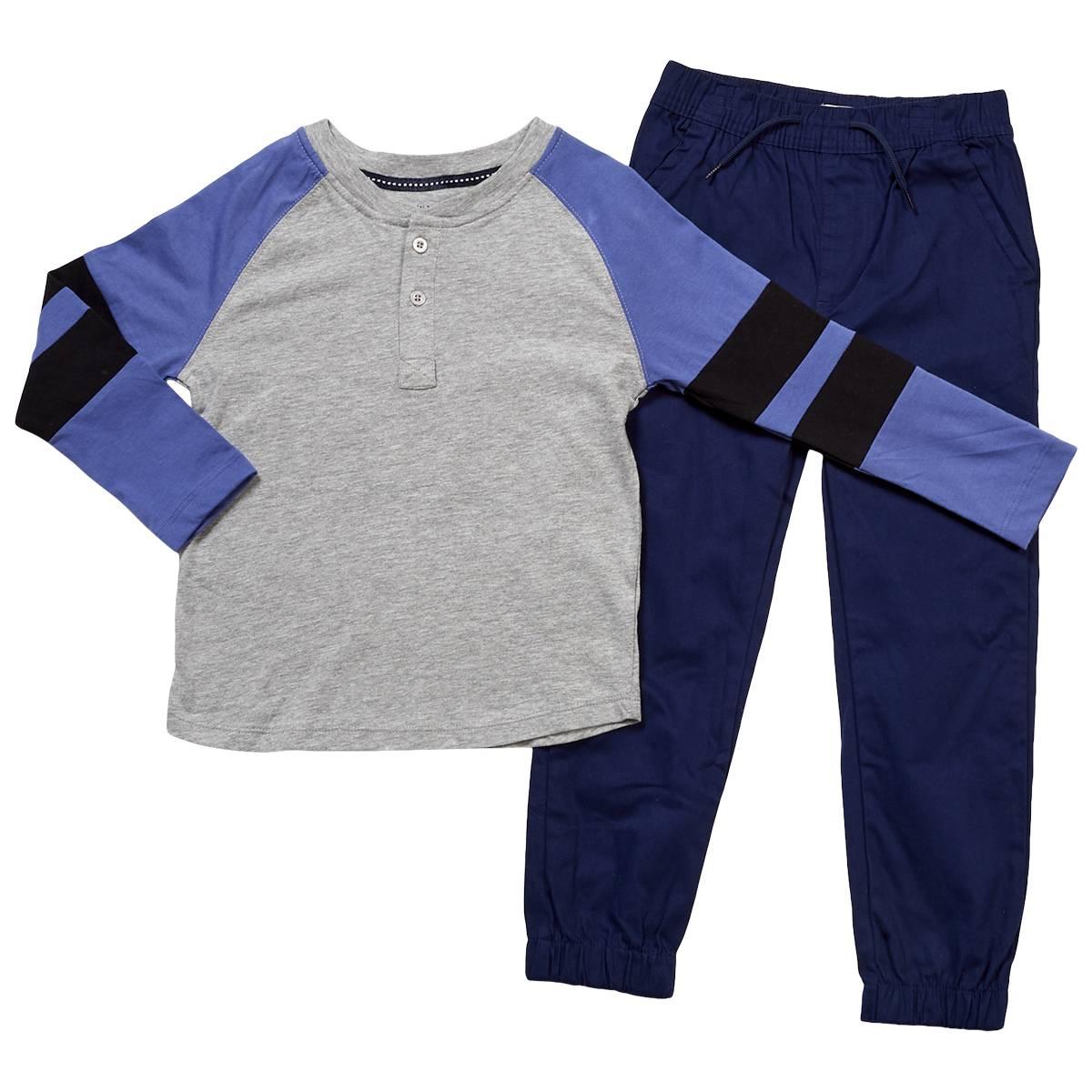 Click here for Boys (4-7) VSTR Long Sleeve Knit Henley & Pants Se... prices
