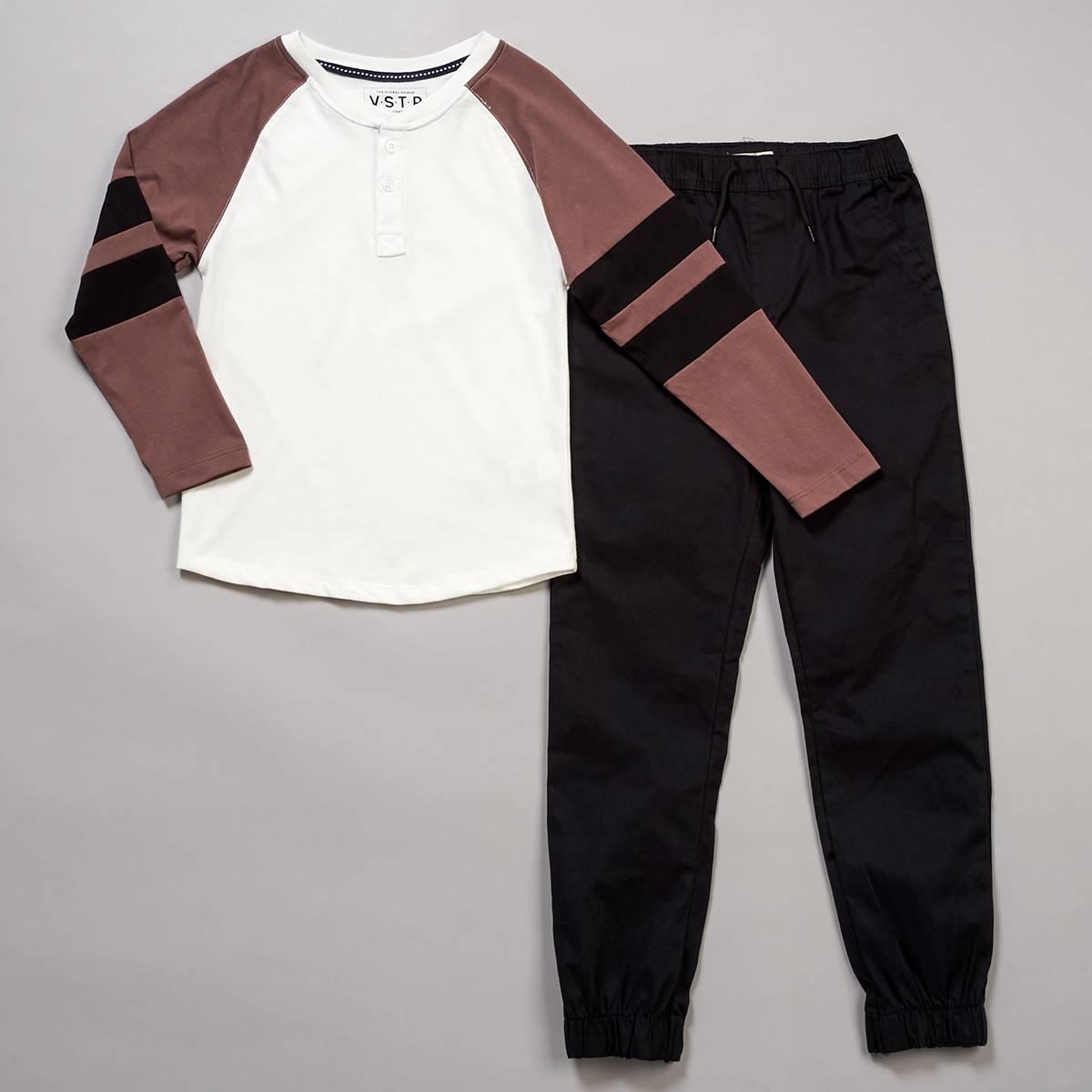 Click here for Boys (8-16) VSTR Long Sleeve Henley & Stretch Jogg... prices
