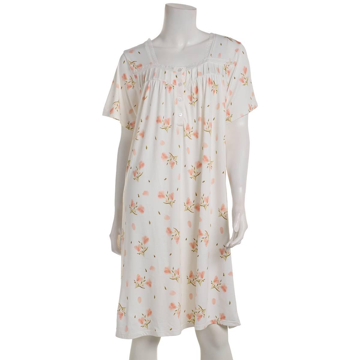 Click here for Womens Elegant Dreams Short Sleeve Ruffle Floral N... prices