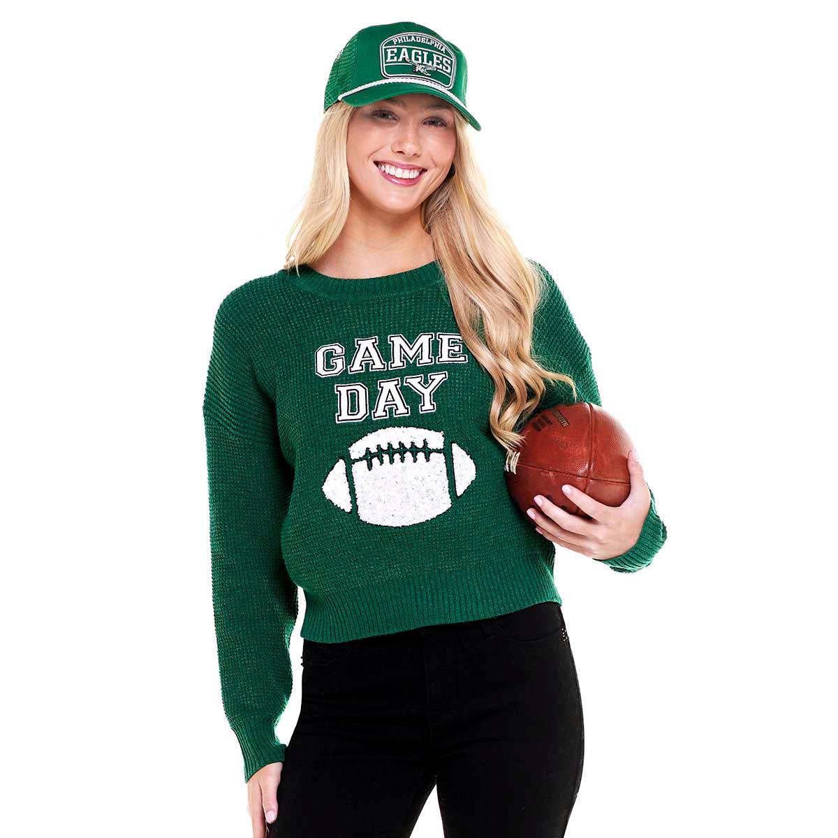 Click here for Juniors Madden Girl Game Day Sweater prices