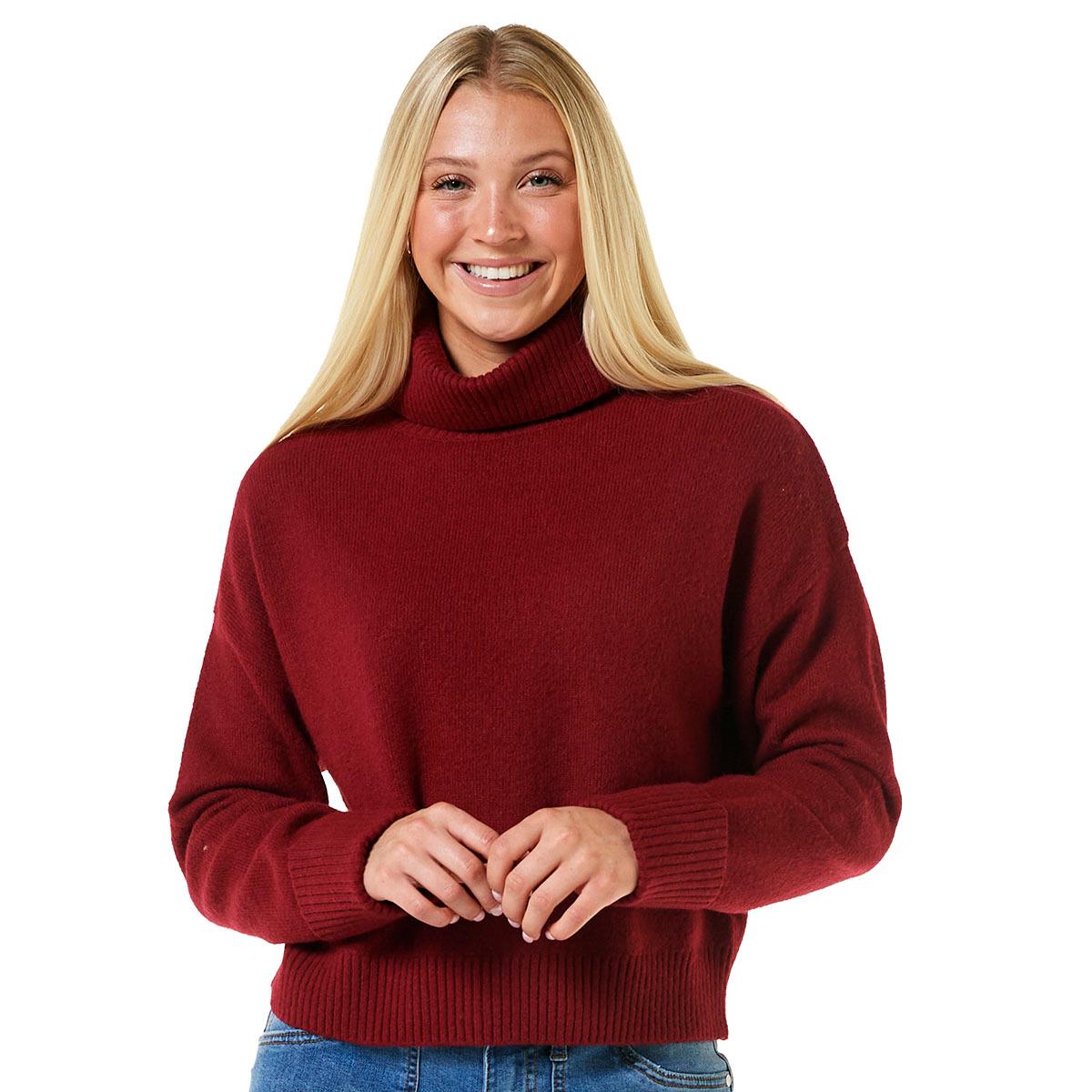 Click here for Juniors Madden Girl Rolled Cuff Oversized Turtlene... prices