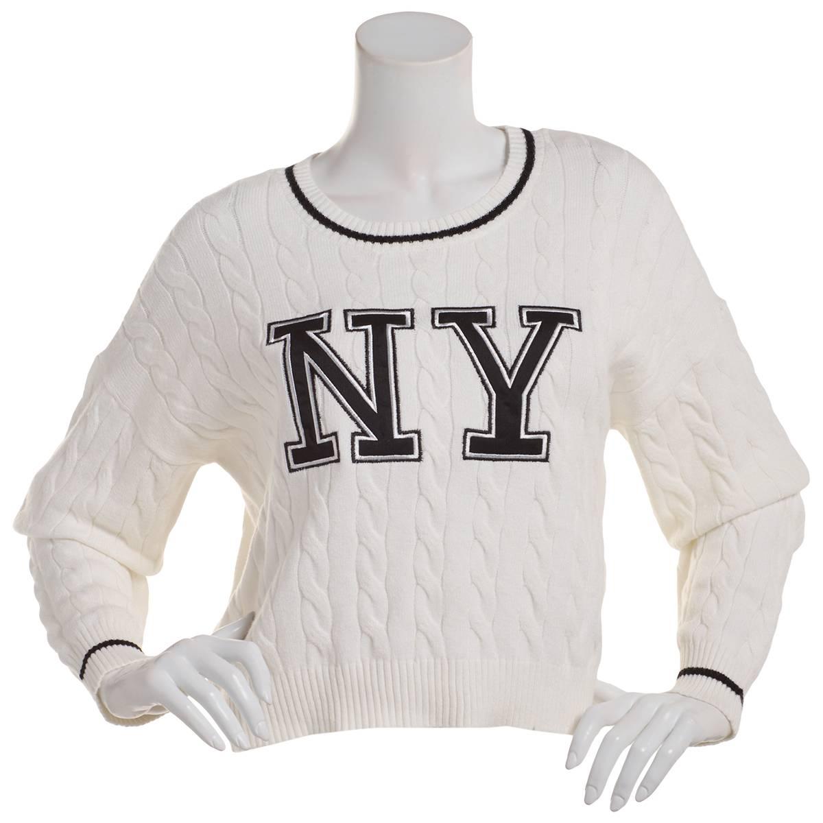 Click here for Juniors Madden Girl Cable Crew Neck Knit NY Sweate... prices