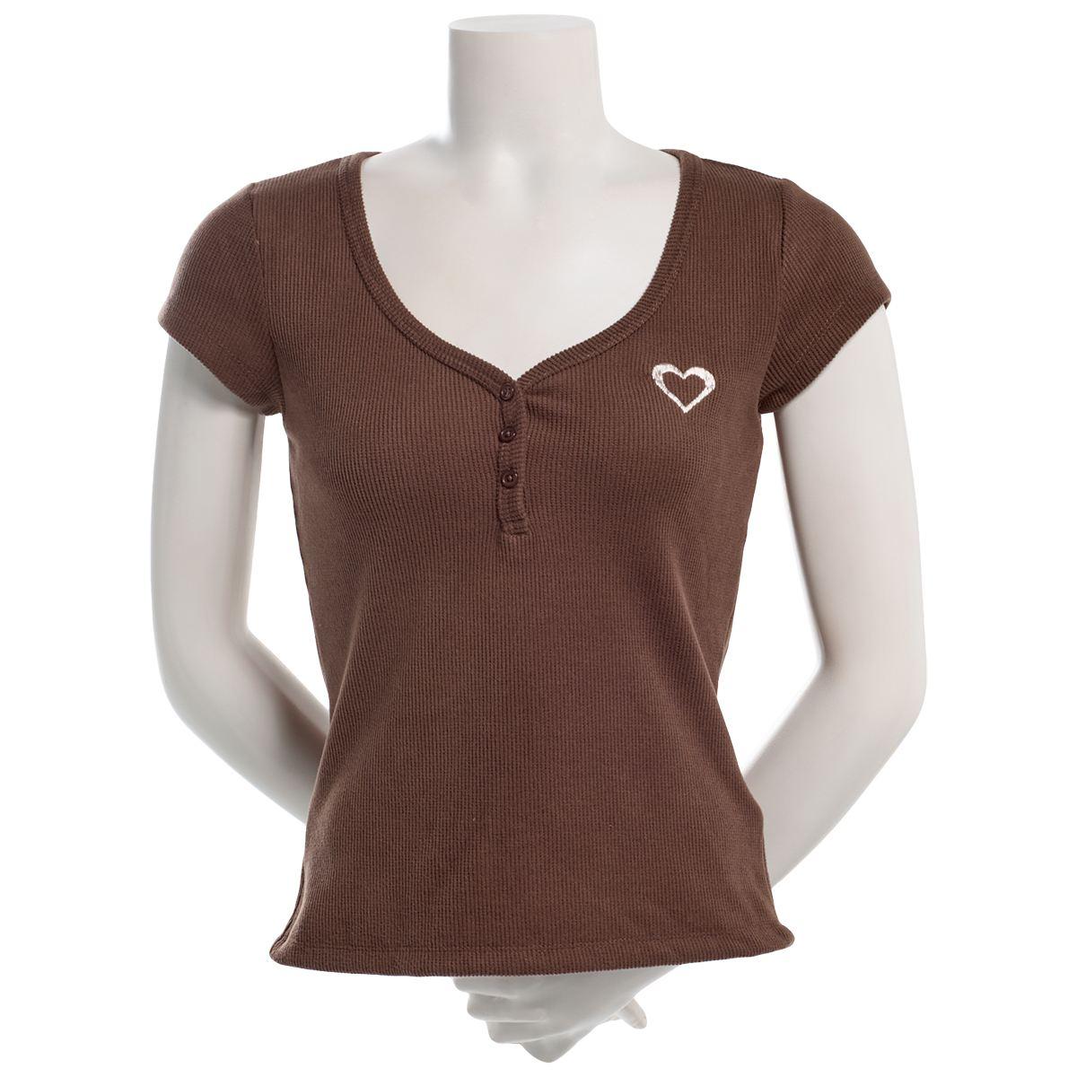 Click here for Juniors Madden Girl Cap Sleeve Plush Waffle Henley... prices
