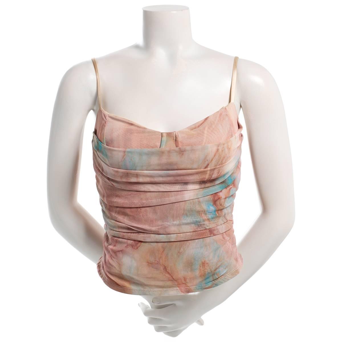 Click here for Juniors Madden Girl Marble Mesh Bustier Drape Neck... prices