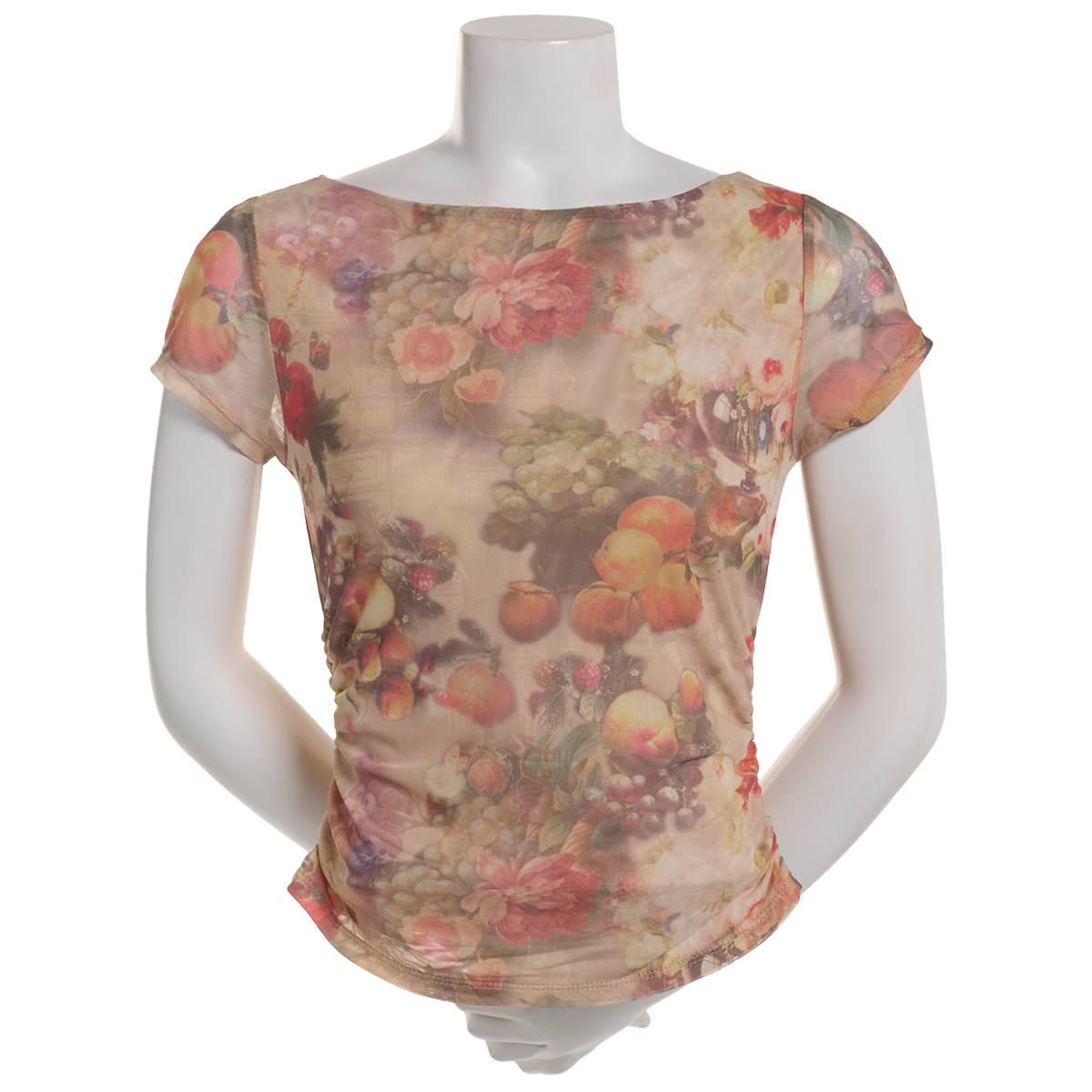 Click here for Juniors Madden Girl Sangria Mesh Boat Neck Side Ru... prices
