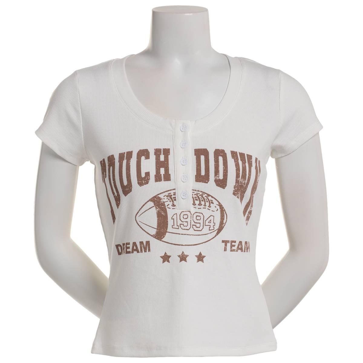 Click here for Juniors Madden Girl Short Sleeve Rib Dream Team He... prices