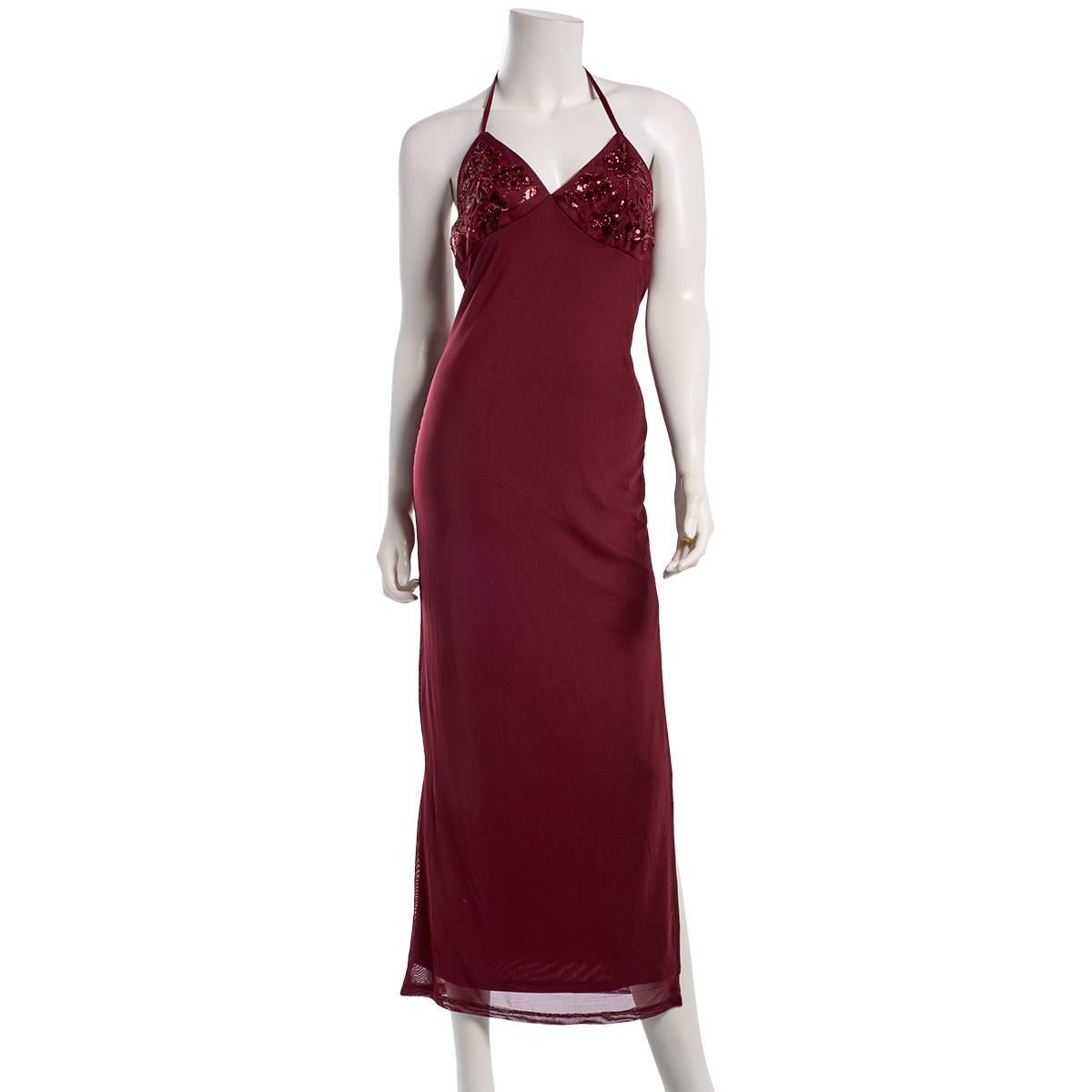 Click here for Juniors Madden Girl Mesh Sequin Bead Halter Maxi D... prices