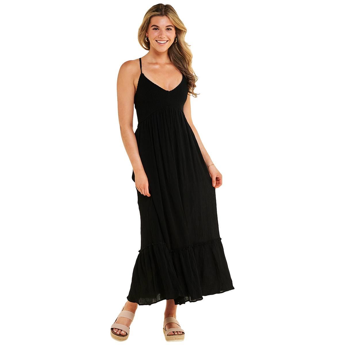 Click here for Juniors Madden Girl Smock Crinkle O-Ring Back Maxi... prices