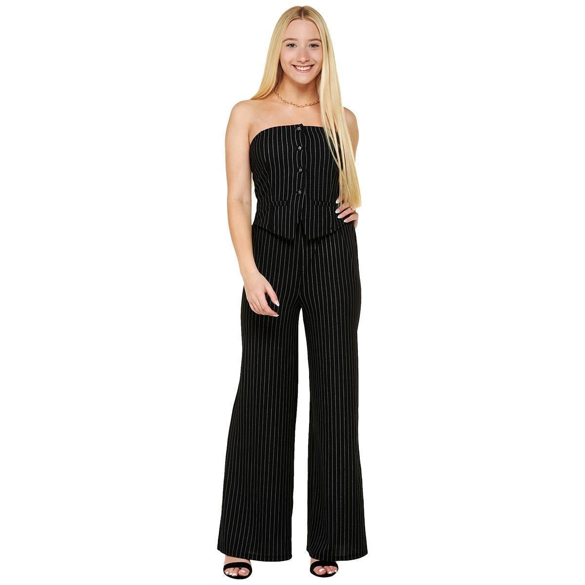 Click here for Juniors Madden Girl Knit Stripe Strapless Faux Ves... prices
