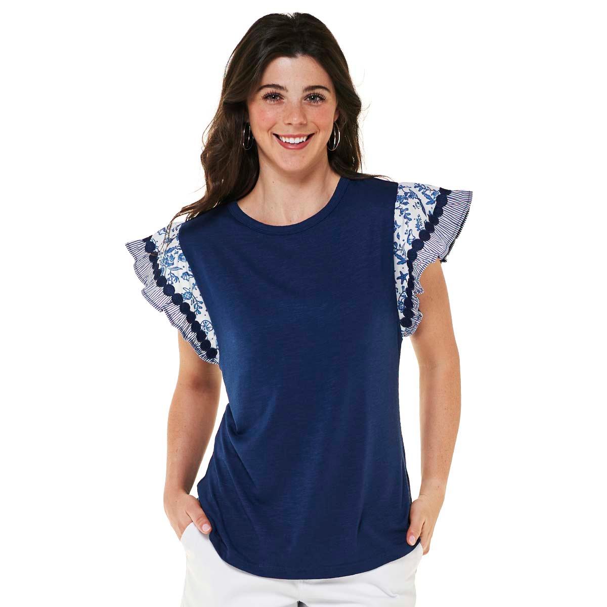 Click here for Womens Absolutely Famous Circle Trim Flutter Cap S... prices