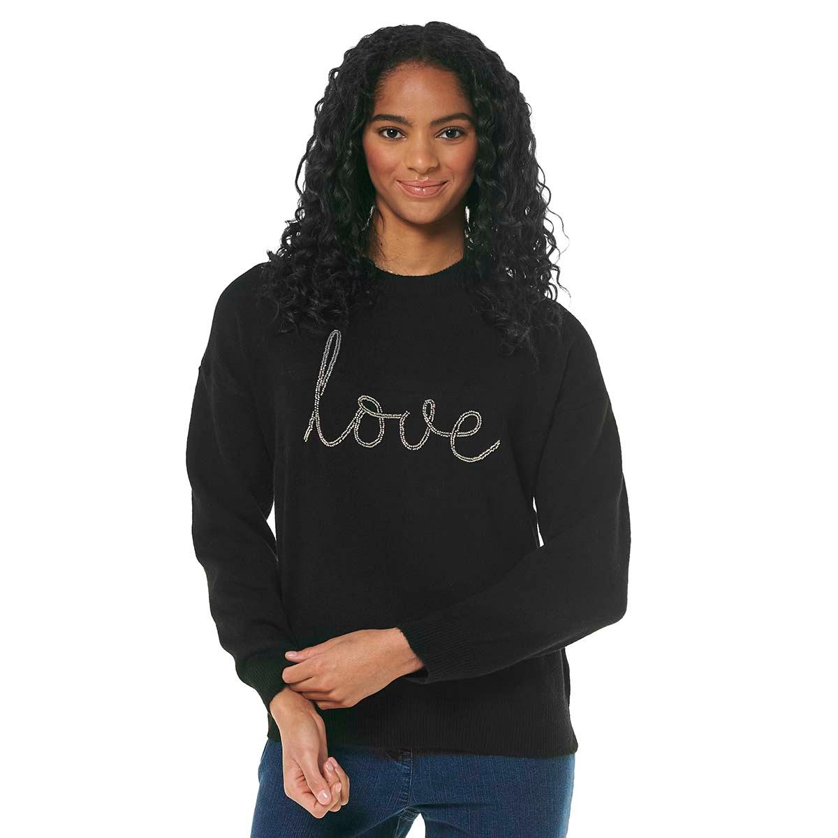 Click here for Womens Absolutely Famous Love Rhinestone Sweater prices