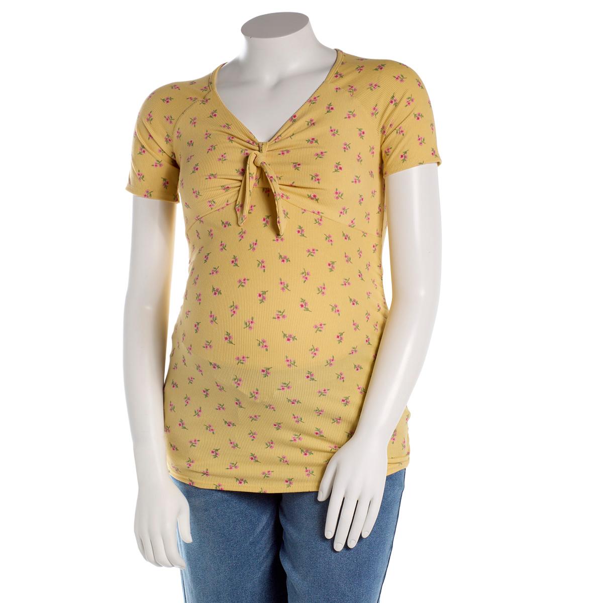Click here for Womens Maternity Due Time Short Sleeve Floral Bow... prices