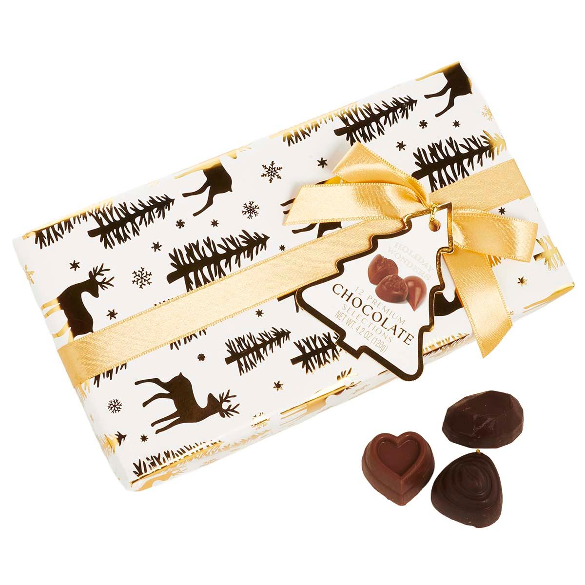 AYC Naturals 12 Assorted Truffles Ballotin Box with Ribbon