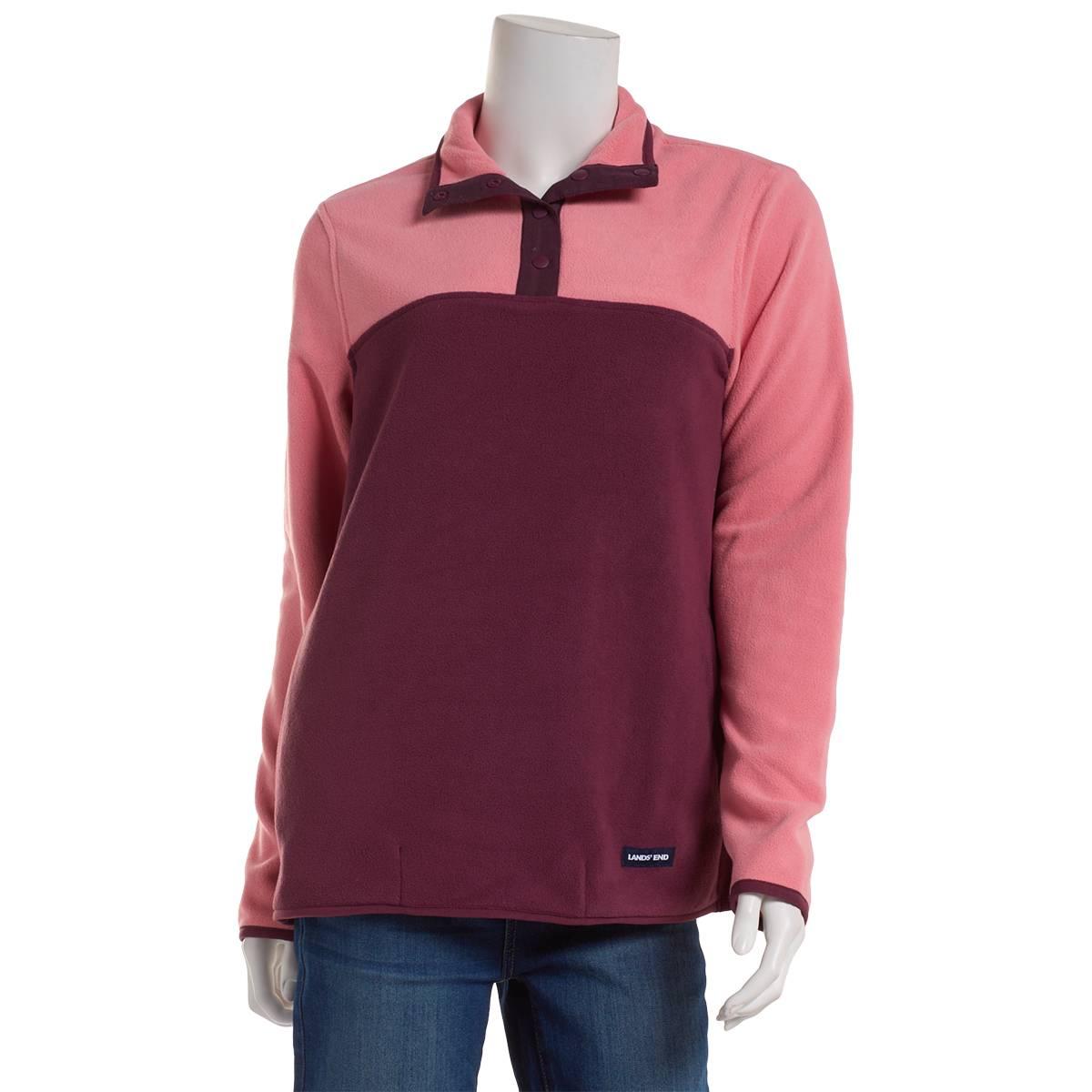 Click here for Womens Lands End Color Block Powder Fleece Sweatsh... prices