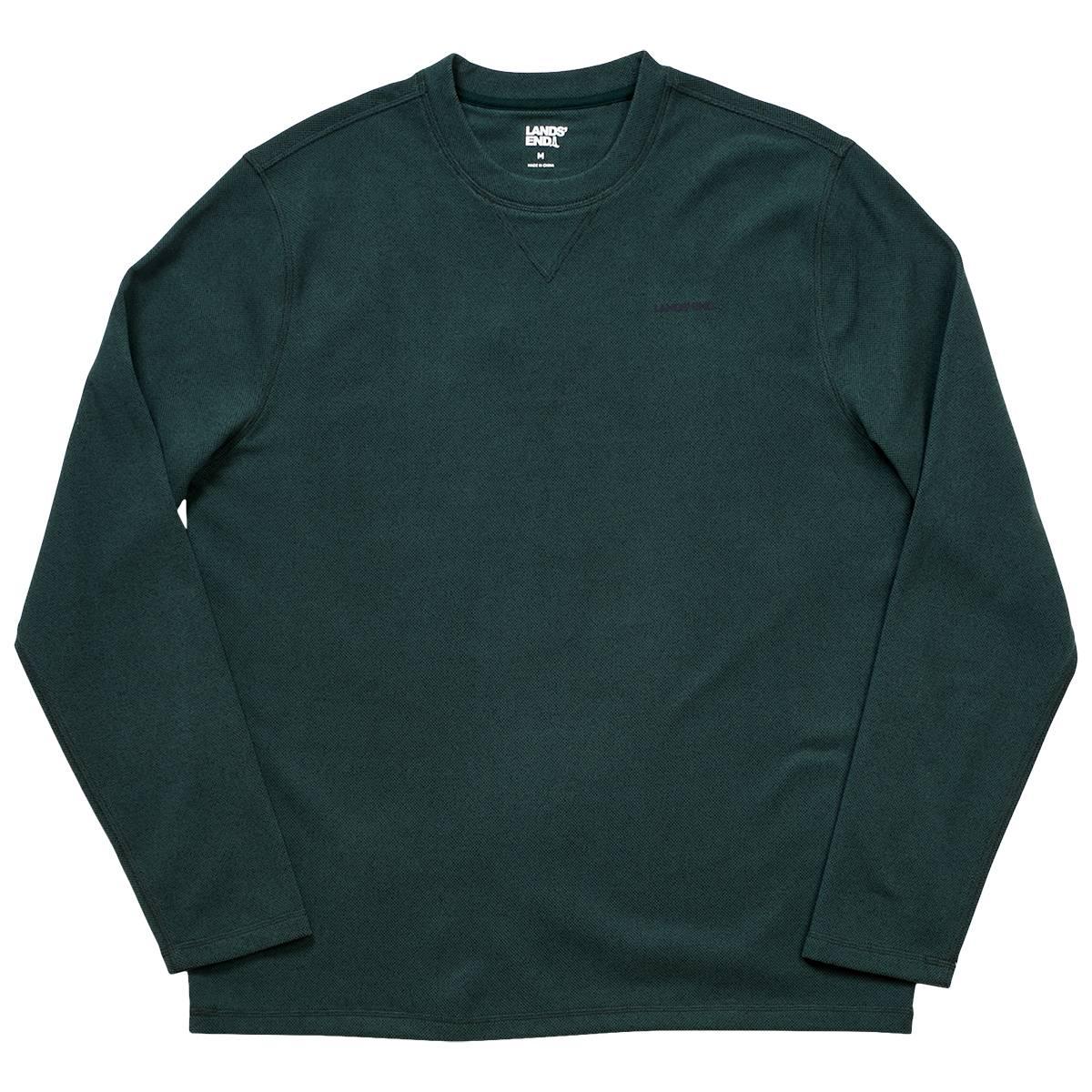 Click here for Mens LANDS END(R) Brushed Pique Long Sleeve Crew N... prices