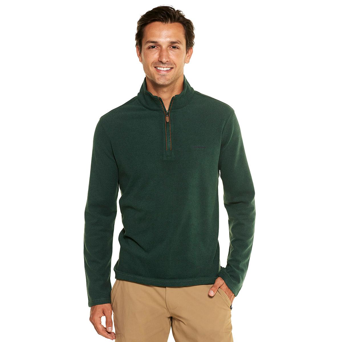 Click here for Mens LANDS END(R) Brushed Pique 1/4 Zip Sweater prices