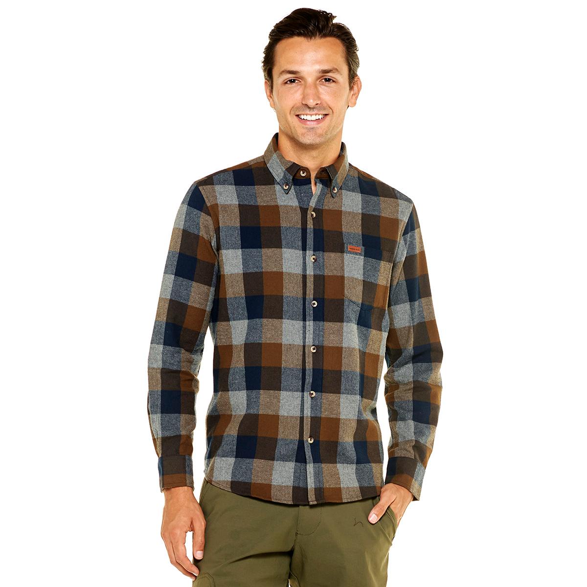 Click here for Mens LANDS END(R) Long Sleeve Flannel Shirt - Navy... prices