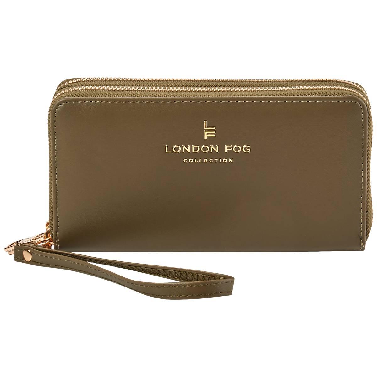 Click here for Womens London Fog Double Zip Around Wristlet - Oli... prices