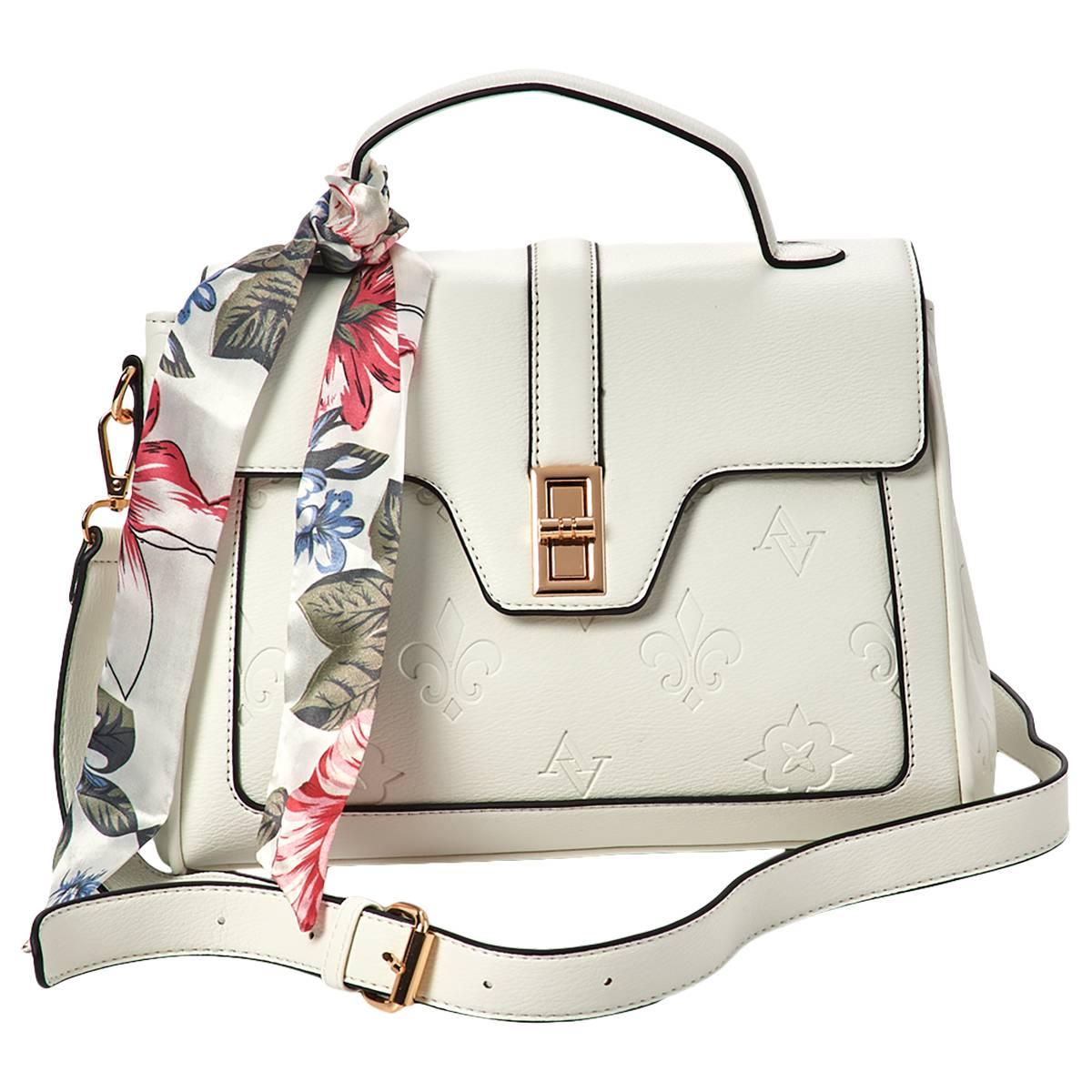 Click here for Adrienne Vittadini Jane Embossed Flap Satchel with... prices