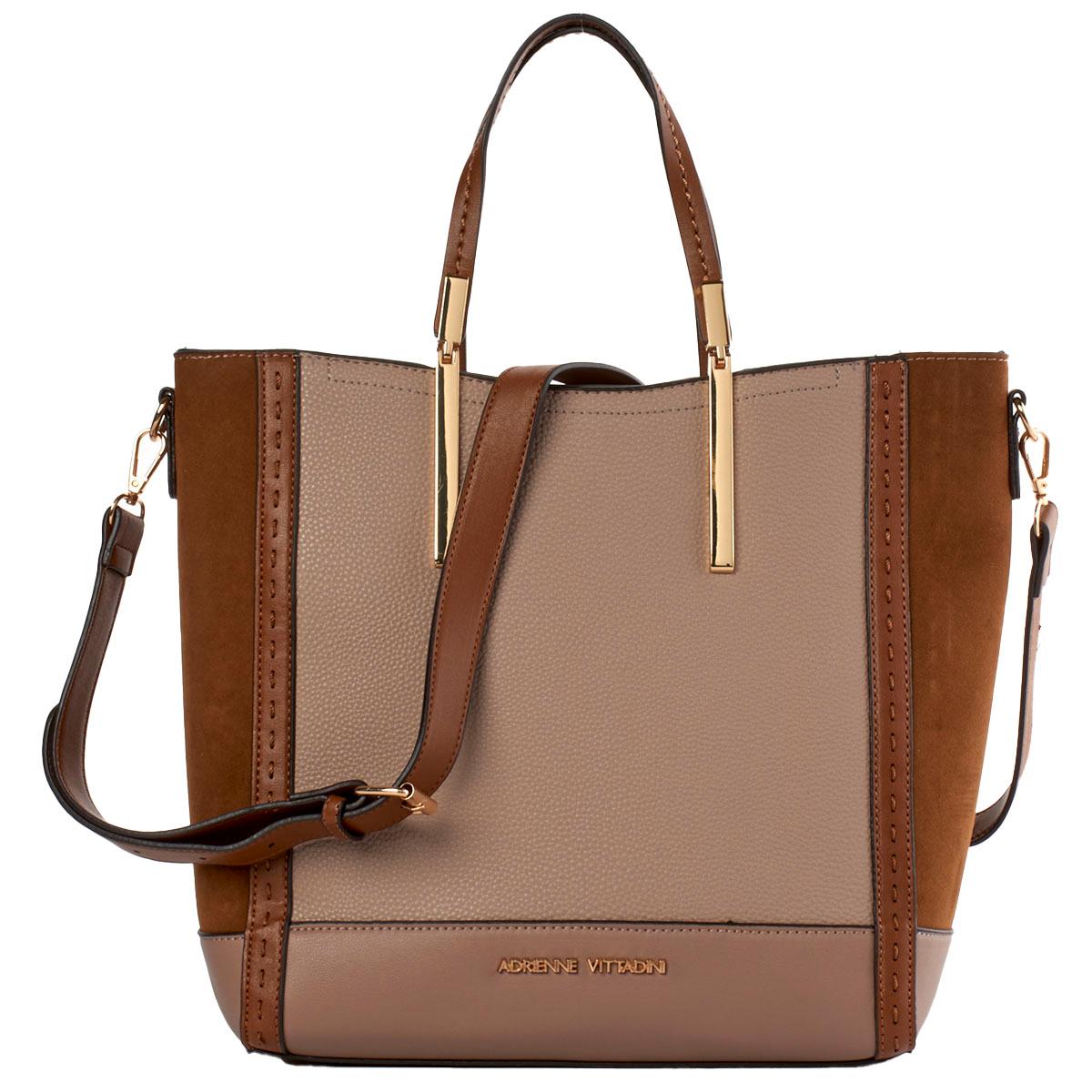 Click here for Adrienne Vittadini Pebble Leather and Suede Tote prices